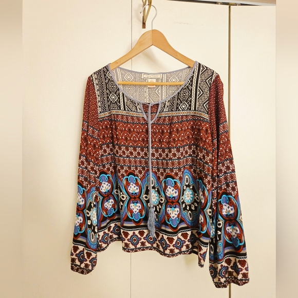 Flying Tomato | Tops | Bohemian Patterned Womens Top | Poshmark